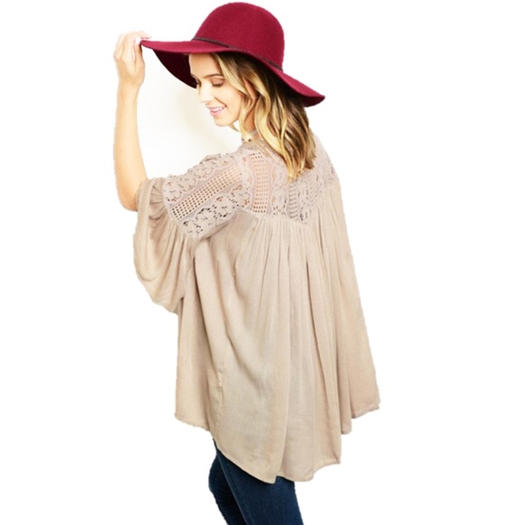 Buyme4Less | Tops | Boho Gypsy Hippie Lace Ruffle Oversized Tunic Top ...